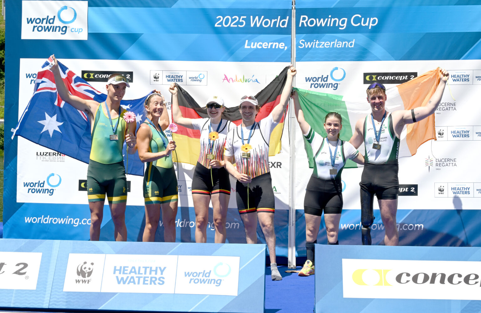 Day Two Podiums at the 2025 World Rowing Cup Lucerne in Lucerne, Switzerland - World Rowing